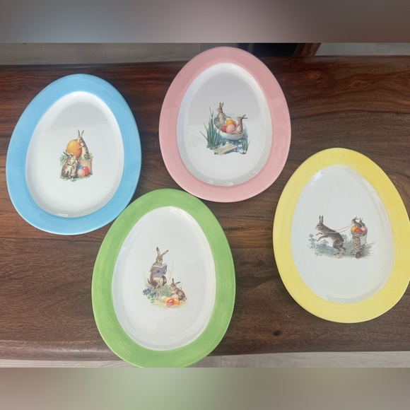 Williams Sonoma | Dining | Set Of 4 Williams Sonomaeaster Bunny Plates ...